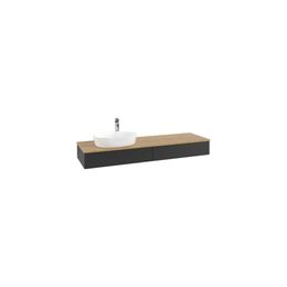 Villeroy & Boch V&B Waschtischunterschrank mit Frontstruktur -Beleuchtung Antao 160x50cm, HL, WBP hon. Oa, bla m Lac ; Villeroy & Boch (L15151PD)