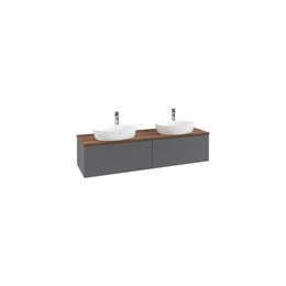Villeroy & Boch V&B Waschtischunterschrank mit Frontstruktur Antao 160x50cm, HL, WBP w. wal, Anthrac. m Lac ; Villeroy & Boch (K39152GK)