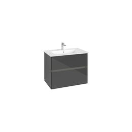 Villeroy & Boch V&B Waschtischunterschrank Collaro 76,1x61x48cm, WT mi, LED 5,5W, glo Gr ; Villeroy & Boch (C144B0FP)