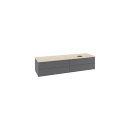 Villeroy & Boch V&B Waschtischunterschrank mit Frontstruktur -Beleuchtung Antao 160x50cm, WBP botti., Anthrac. m Lac ; Villeroy & Boch (L27113GK)