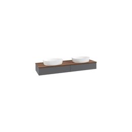 Villeroy & Boch V&B Waschtischunterschrank mit Frontstruktur Antao 160x50cm, WBP w. wal, Anthrac. m Lac ; Villeroy & Boch (K17112GK)