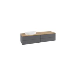 Villeroy & Boch V&B Waschtischunterschrank mit Frontstruktur -Beleuchtung Antao 160x50cm, WBP hon. Oa, Anthrac. m Lac ; Villeroy & Boch (L26111GK)