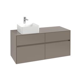 Villeroy & Boch V&B Waschtischunterschrank Collaro 120x54,8x50cm, WT l, LED 8,8 W, volc bla ; Villeroy & Boch (C042B0VL)