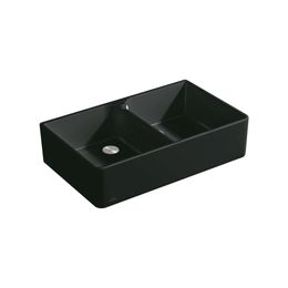 Villeroy & Boch V&B Sp&uuml;lstein Doppelbecken 90 X Abl.garn m Hand., Sp&uuml;lbecken, pure black ; Villeroy & Boch (639000R7)