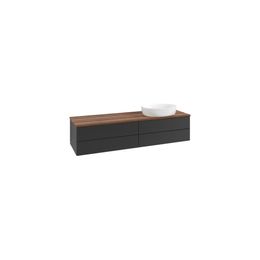Villeroy & Boch V&B Waschtischunterschrank mit Frontstruktur -Beleuchtung Antao 160x50cm, WBP-farbe w. wal, bla m Lac ; Villeroy & Boch (L27112PD)