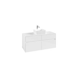 Villeroy & Boch V&B Waschtischunterschrank Collaro 120x54,8x50cm, WT mittig, Glossy White ; Villeroy & Boch (C04100DH)