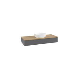 Villeroy & Boch V&B Waschtischunterschrank mit Frontstruktur, mit Beleuchtung Antao 120x19x50cm, WBP hon. Oa, Anthrac. m Lac ; Villeroy & Boch (L10111GK)