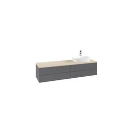 Villeroy & Boch V&B Waschtischunterschrank ohne Frontstruktur Antao 160x50cm, HL, WBP botti., Anthrac. m Lac ; Villeroy & Boch (K27053GK)