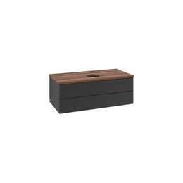 Villeroy & Boch V&B Waschtischunterschrank mit Frontstruktur -Beleuchtung Antao 100x36x50cm, HL, WBP w. wal, bla m Lac ; Villeroy & Boch (L20152PD)
