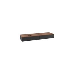 Villeroy & Boch V&B Waschtischunterschrank mit Frontstruktur -Beleuchtung Antao 160x50cm, WBP-farbe w. wal, bla m Lac ; Villeroy & Boch (L15112PD)