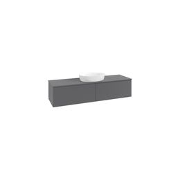 Villeroy & Boch V&B Waschtischunterschrank mit Frontstruktur Antao 160x50cm, WBP-farbe Lac, Anthrac. m Lac ; Villeroy & Boch (K36110GK)