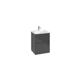 Villeroy & Boch V&B Waschtischunterschrank Collaro 47,2x61x40,4cm, WT mittig, glossy grey ; Villeroy & Boch (C14100FP)