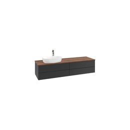 Villeroy & Boch V&B Waschtischunterschrank mit Frontstruktur Antao 160x50cm, HL, WBP w. wal, bla m Lac ; Villeroy & Boch (K26152PD)