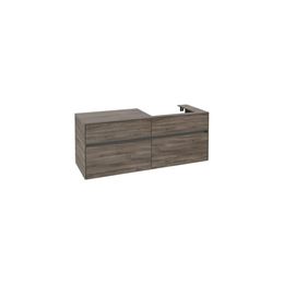 Villeroy & Boch V&B Waschtischunterschrank Collaro 140x54,8x50cm, WT rechts, stone oak ; Villeroy & Boch (C08600RK)