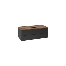 Villeroy & Boch V&B Waschtischunterschrank ohne Frontstruktur -Beleuchtung Antao 100x36x50cm, HL, WBP w. wal, bla m Lac ; Villeroy & Boch (L20052PD)