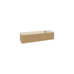 Villeroy & Boch V&B Waschtischunterschrank ohne Frontstruktur -Beleuchtung Antao 160x50cm, WBP-farbe botticino, honey oak ; Villeroy & Boch (L27013HN)