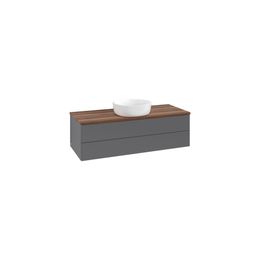 Villeroy & Boch V&B Waschtischunterschrank ohne Frontstruktur, mit Beleuchtung Antao 120x36x50cm, WBP w. wal, Anthrac. m Lac ; Villeroy & Boch (L21012GK)
