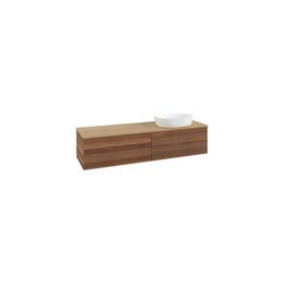 Villeroy & Boch V&B Waschtischunterschrank mit Frontstruktur -Beleuchtung Antao 160x50cm, WBP-farbe hon. Oa, warm walnut ; Villeroy & Boch (L27111HM)