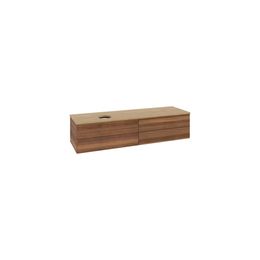 Villeroy & Boch V&B Waschtischunterschrank ohne Frontstruktur -Beleuchtung Antao 160x50cm, WBP-farbe hon. Oa, warm walnut ; Villeroy & Boch (L26011HM)