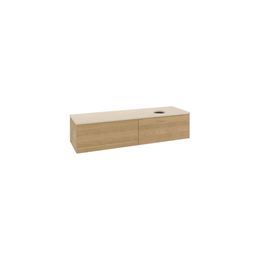 Villeroy & Boch V&B Waschtischunterschrank mit Frontstruktur -Beleuchtung Antao 160x50cm, WBP-farbe botticino, honey oak ; Villeroy & Boch (L38113HN)