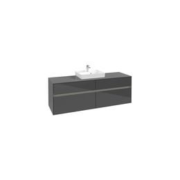 Villeroy & Boch V&B Waschtischunterschrank Collaro 160x54,8x50cm, WT mi, LED 12W, glo Gr ; Villeroy & Boch (C077B0FP)