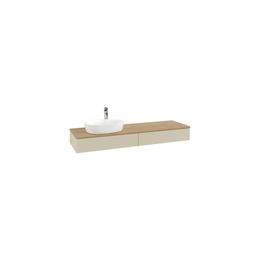 Villeroy & Boch V&B Waschtischunterschrank mit Frontstruktur -Beleuchtung Antao 160x50cm, HL, WBP hon. Oa, si Gr m Lac ; Villeroy & Boch (L15151HJ)