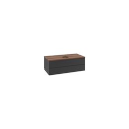 Villeroy & Boch V&B Waschtischunterschrank mit Frontstruktur Antao 100x36x50cm, HL, WBP w. wal, bla m Lac ; Villeroy & Boch (K20152PD)