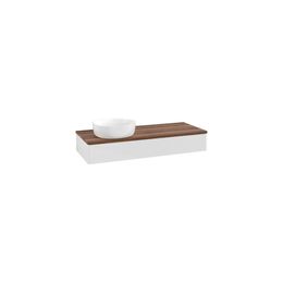 Villeroy & Boch V&B Waschtischunterschrank ohne Frontstruktur, mit Beleuchtung Antao 120x19x50cm, WBP w. wal, glo wh. Lac ; Villeroy & Boch (L11012GF)