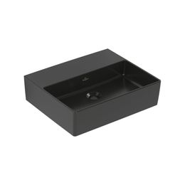 Villeroy & Boch V&B Waschtisch Memento 2.0 50x42cm, geschli., o. &Uuml;L, P black C-plus ; Villeroy & Boch (4A225FR7)
