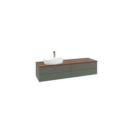 Villeroy & Boch V&B Waschtischunterschrank mit Frontstruktur -Beleuchtung Antao 160x50cm, HL, WBP w. wal, lea gre. m Lac ; Villeroy & Boch (L26152HL)