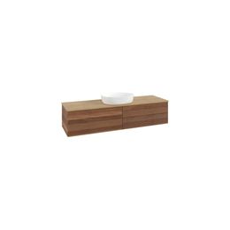 Villeroy & Boch V&B Waschtischunterschrank mit Frontstruktur Antao 160x50cm, WBP-farbe hon. Oa, warm walnut ; Villeroy & Boch (K25111HM)