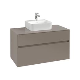 Villeroy & Boch V&B Waschtischunterschrank Collaro 100x54,8x50cm, Waschtisch mittig, taupe ; Villeroy & Boch (C09400VM)