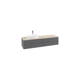 Villeroy & Boch V&B Waschtischunterschrank mit Frontstruktur -Beleuchtung Antao 160x50cm, HL, WBP botti., Anthrac. m Lac ; Villeroy & Boch (L26153GK)