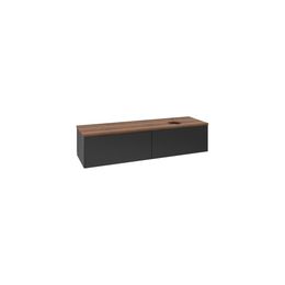 Villeroy & Boch V&B Waschtischunterschrank ohne Frontstruktur -Beleuchtung Antao 160x50cm, HL, WBP w. wal, bla m Lac ; Villeroy & Boch (L38052PD)
