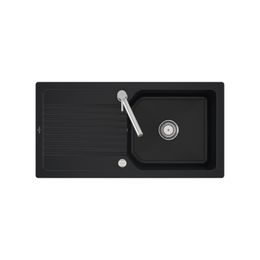 Villeroy & Boch V&B Fl&auml;chenb&uuml;ndige Sp&uuml;le Linara 60 Flat m Abl.garn, Exzenter, pure black ; Villeroy & Boch (33862FR7)