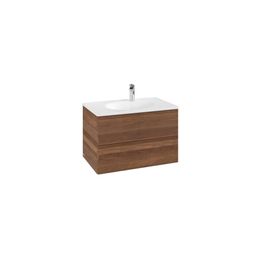 Villeroy & Boch V&B Waschtischunterschrank Auszugbeleuchtung Antao 79x50x50cm, m Frontstruktur, warm walnut ; Villeroy & Boch (L04100HM)
