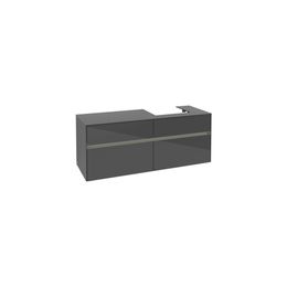 Villeroy & Boch V&B Waschtischunterschrank Collaro 140x54,8x50cm, WT r, LED 10W, glo Gr ; Villeroy & Boch (C075B0FP)