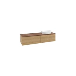 Villeroy & Boch V&B Waschtischunterschrank mit Frontstruktur -Beleuchtung Antao 160x50cm, WBP-farbe w. walnut, honey oak ; Villeroy & Boch (L38112HN)