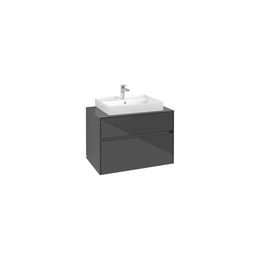 Villeroy & Boch V&B Waschtischunterschrank Collaro 80x54,8x50cm, WT mittig, glossy grey ; Villeroy & Boch (C08000FP)