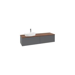 Villeroy & Boch V&B Waschtischunterschrank ohne Frontstruktur -Beleuchtung Antao 160x50cm, HL, WBP w. wal, Anthrac. m Lac ; Villeroy & Boch (L37052GK)