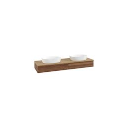 Villeroy & Boch V&B Waschtischunterschrank mit Frontstruktur Antao 160x50cm, WBP-farbe hon. Oa, warm walnut ; Villeroy & Boch (K17111HM)
