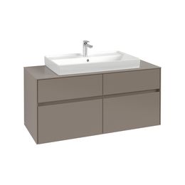 Villeroy & Boch V&B Waschtischunterschrank Collaro 120x54,8x50cm, Waschtisch mittig, taupe ; Villeroy & Boch (C08700VM)