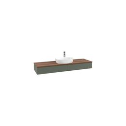Villeroy & Boch V&B Waschtischunterschrank mit Frontstruktur -Beleuchtung Antao 160x50cm, HL, WBP w. wal, lea gre. m Lac ; Villeroy & Boch (L14152HL)