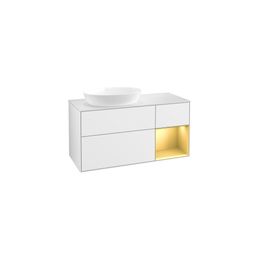 Villeroy & Boch V&B Waschtischunterschrank Finion 120cm, Pl w m, Rg gol m Lac, glo wh. Lac ; Villeroy & Boch (FA51HFGF)