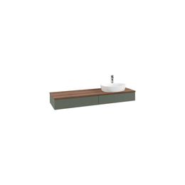Villeroy & Boch V&B Waschtischunterschrank mit Frontstruktur -Beleuchtung Antao 160x50cm, HL, WBP w. wal, lea gre. m Lac ; Villeroy & Boch (L16152HL)