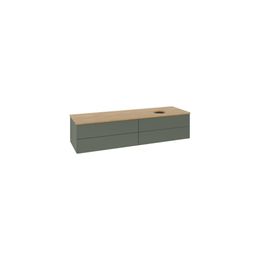 Villeroy & Boch V&B Waschtischunterschrank ohne Frontstruktur -Beleuchtung Antao 160x50cm, WBP hon. Oa, lea gre. m Lac ; Villeroy & Boch (L27011HL)