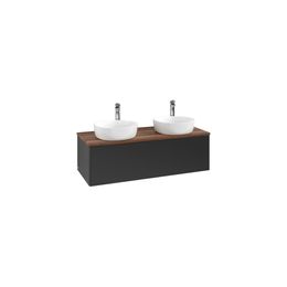 Villeroy & Boch V&B Waschtischunterschrank ohne Frontstruktur Antao 120x36x50cm, HL, WBP w. wal, bla m Lac ; Villeroy & Boch (K35052PD)