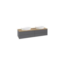 Villeroy & Boch V&B Waschtischunterschrank ohne Frontstruktur, mit Beleuchtung Antao 160x50cm, WBP hon. Oa, Anthrac. m Lac ; Villeroy & Boch (L28011GK)