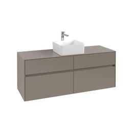 Villeroy & Boch V&B Waschtischunterschrank Collaro 140x54,8x50cm, WT mittig, volcano black ; Villeroy & Boch (C04500VL)