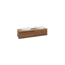 Villeroy & Boch V&B Waschtischunterschrank ohne Frontstruktur, mit Beleuchtung Antao 160x50cm, WBP-farbe hon. Oa, warm walnut ; Villeroy & Boch (L39011HM)